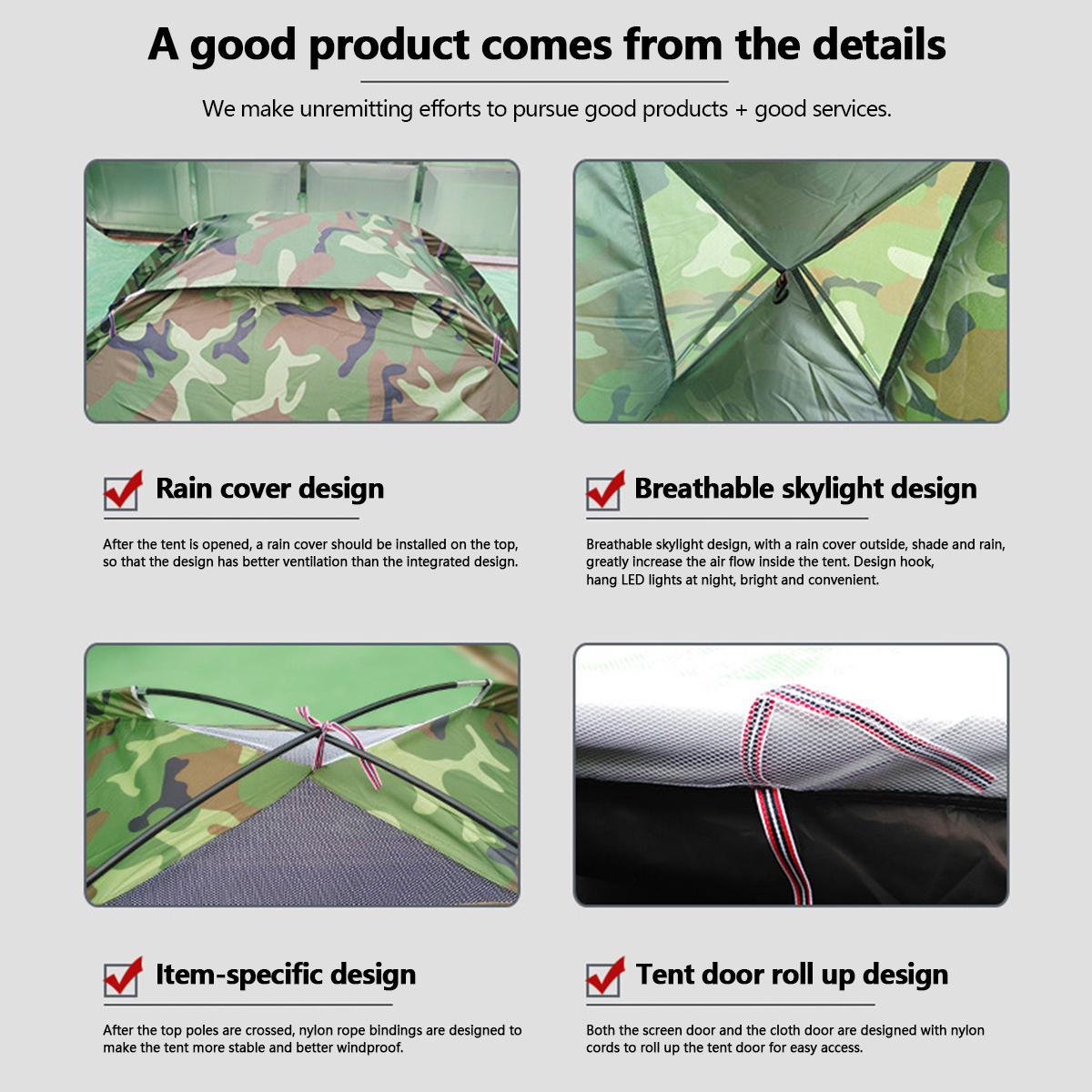 Goat Camouflage Ultralight Waterproof Cheap Camping Tent Single Layer ...