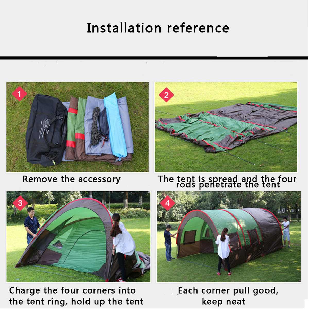 Goat Tunnel 8-10 People Waterproof Portable Travel Camping Hiking Tent ...